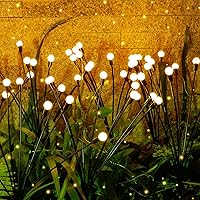 8Pack 64LED Solar Swaying Lights Outdoor Solar Powered Firefly Lights Garden Decor Waterproof ...