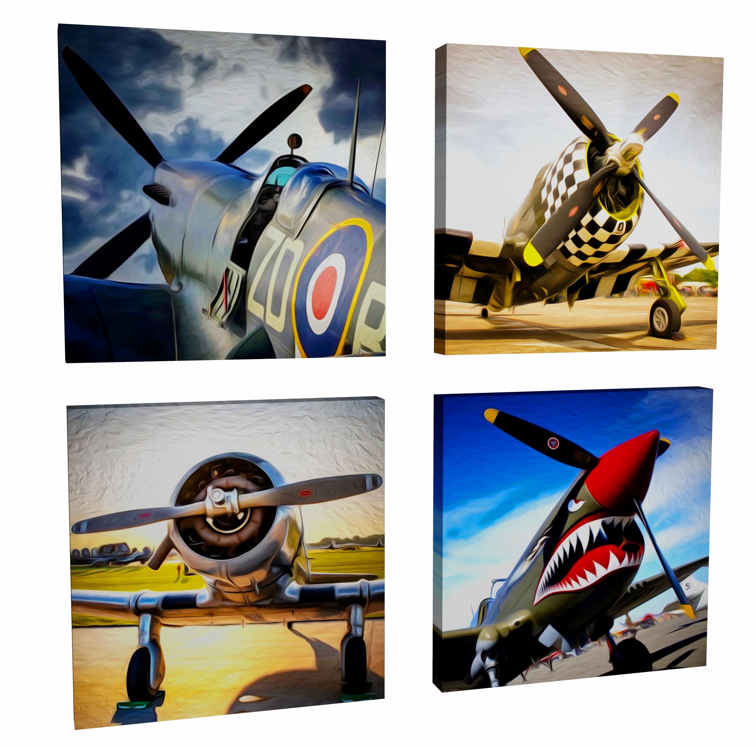 Mua LEGENDS HERITAGE WW2 Decor Airplane Canvas Wall Art - 4 Piece Set ...