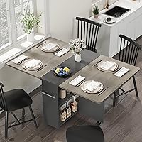 Amazon.com - Space Saving Folding Dining Table with 2 Tier Storage ...