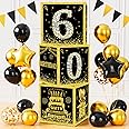 Amazon.com: OLIKER 3PCS 60th Birthday Decorations Boxes for Men Women,Black Gold Happy 60 ...