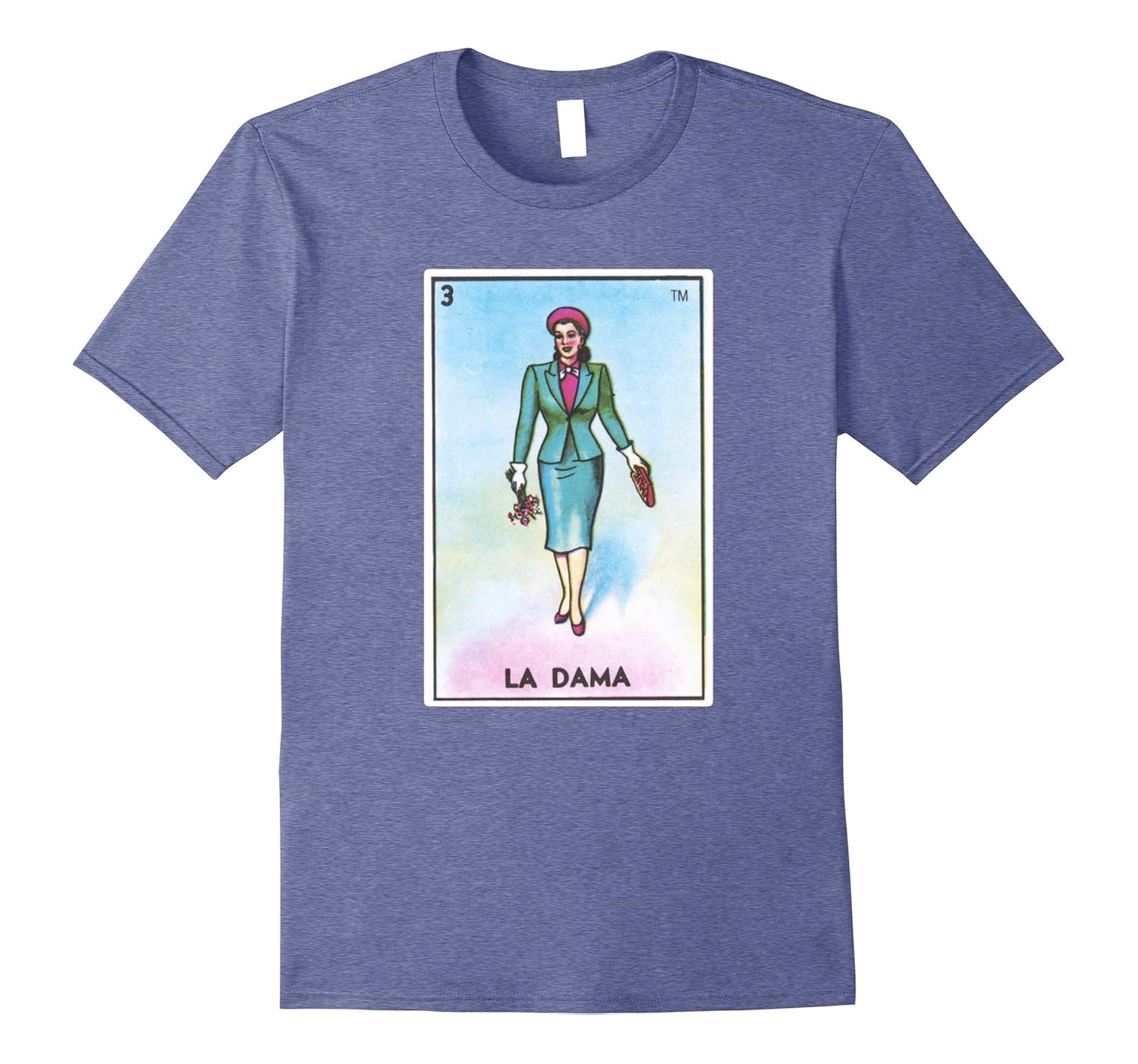 La Dama Card T-Shirt Lady Tarot Loteria-BN – Banazatee