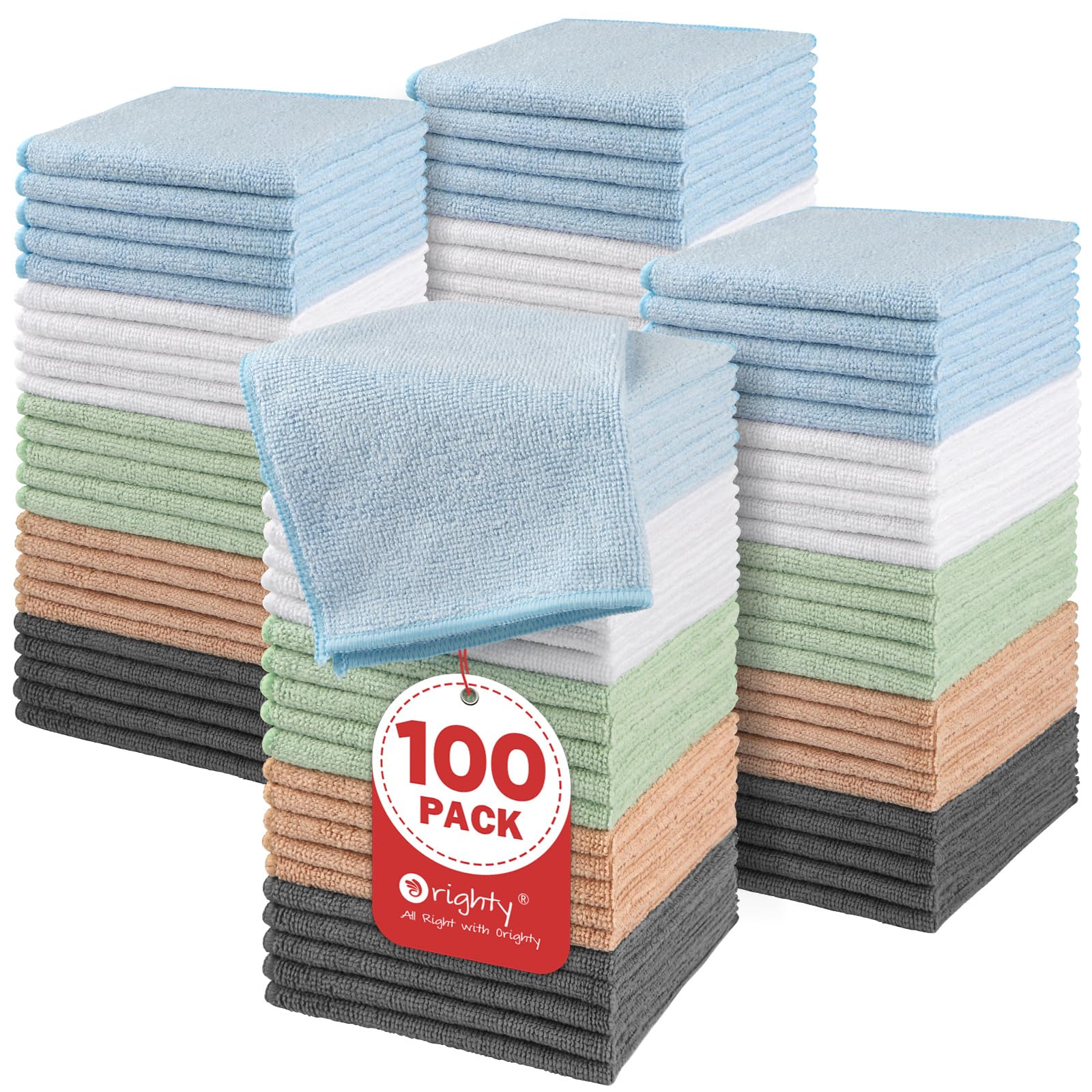 Orighty Microfiber Washcloths Bulk Towels Set 100 Pack, Highly ...