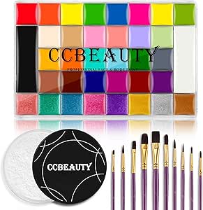 Amazon.com: CCbeauty 36 Colors Face Body Paint Makeup Palette Oil ...