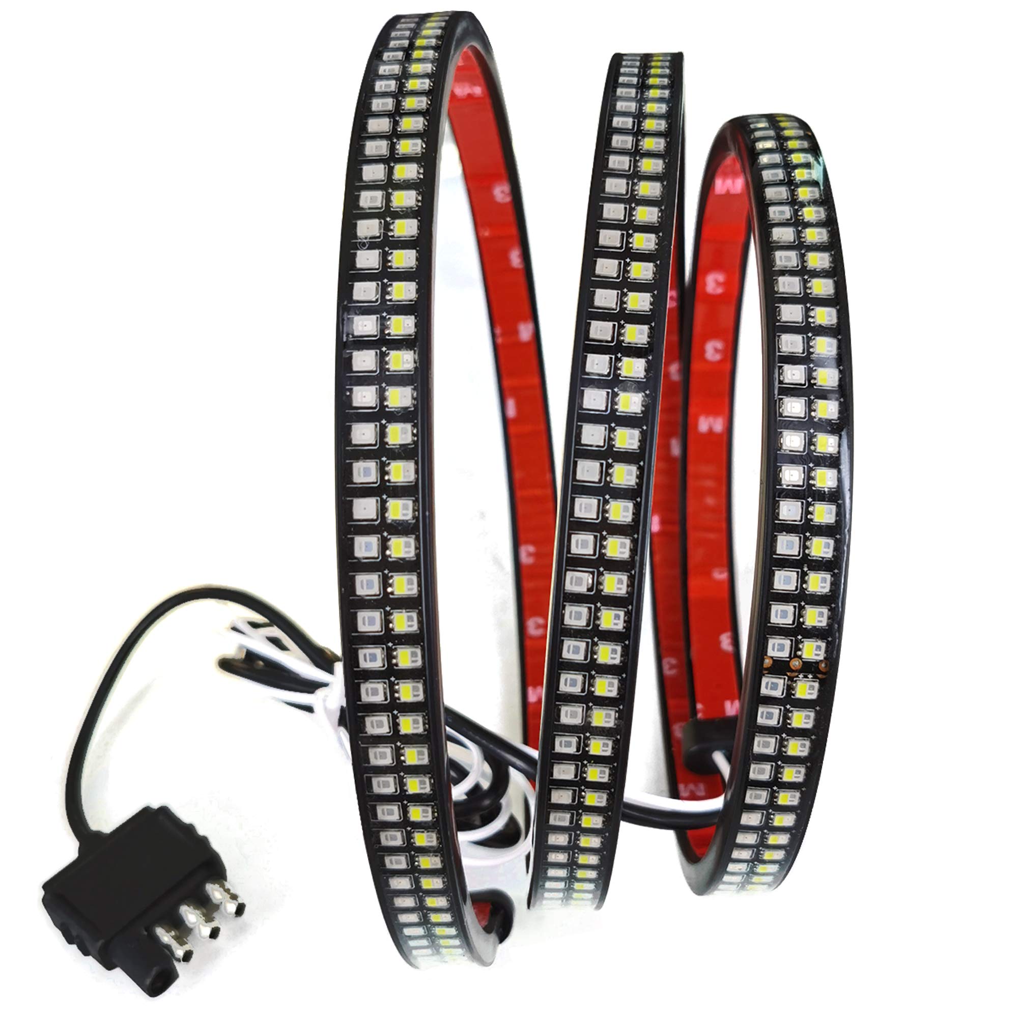 Buy NBWDY 60in LED Tailgate Light Bar Two Row, Red& Amber &White Tail ...