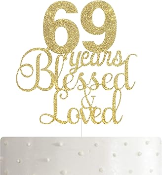 Amazon.com: ALPHA K 69th Birthday/Anniversary Cake Topper – 69 Years ...
