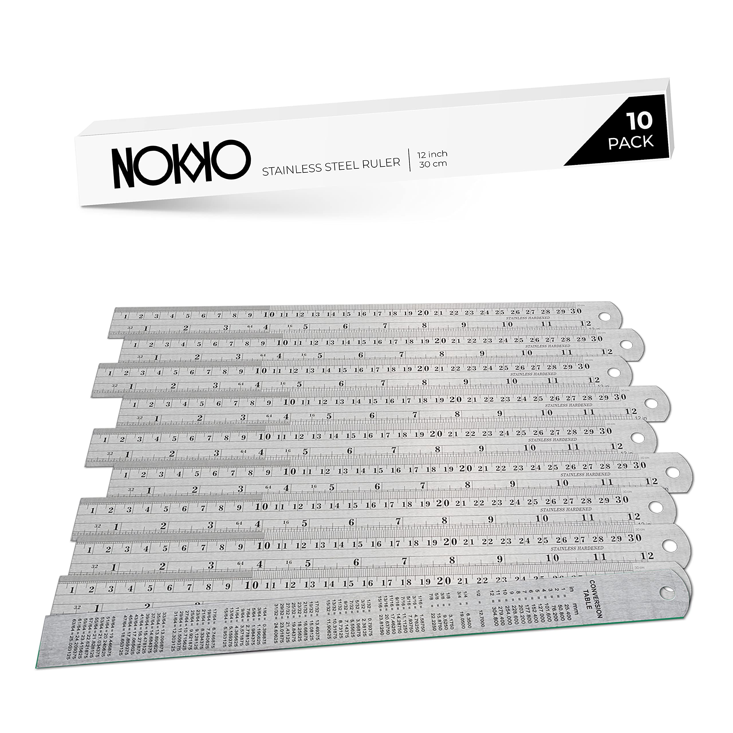 Mua Stainless Steel Ruler 10-Pack - Measuring Set of 12-Inch/30cm Metal ...
