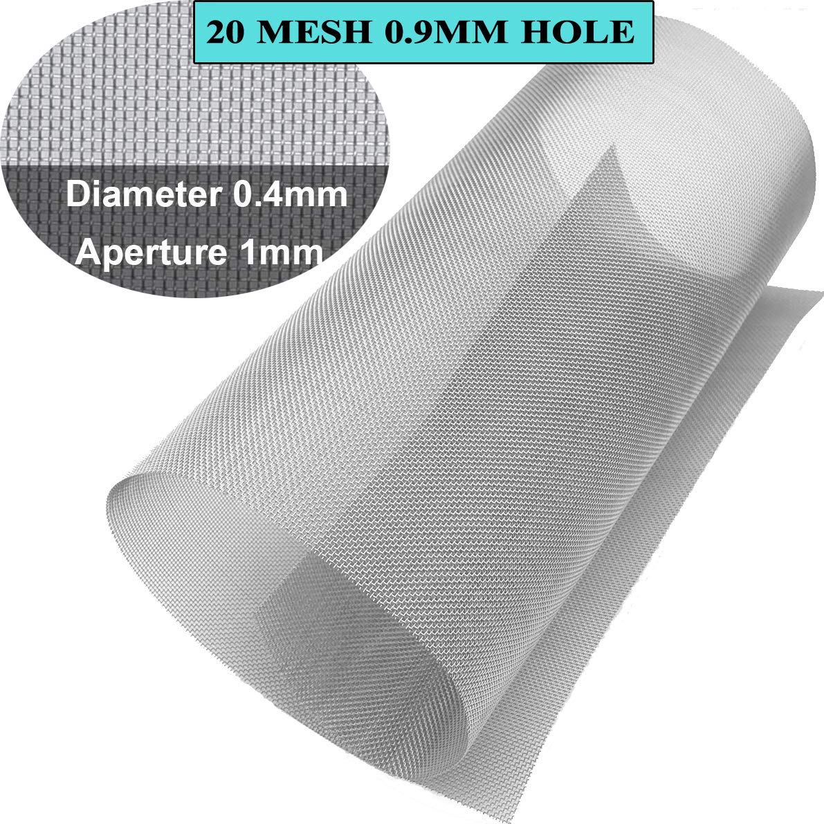 Amazon.com: Activists Stainless Steel Woven Wire Mesh Roll 20 Mesh ...