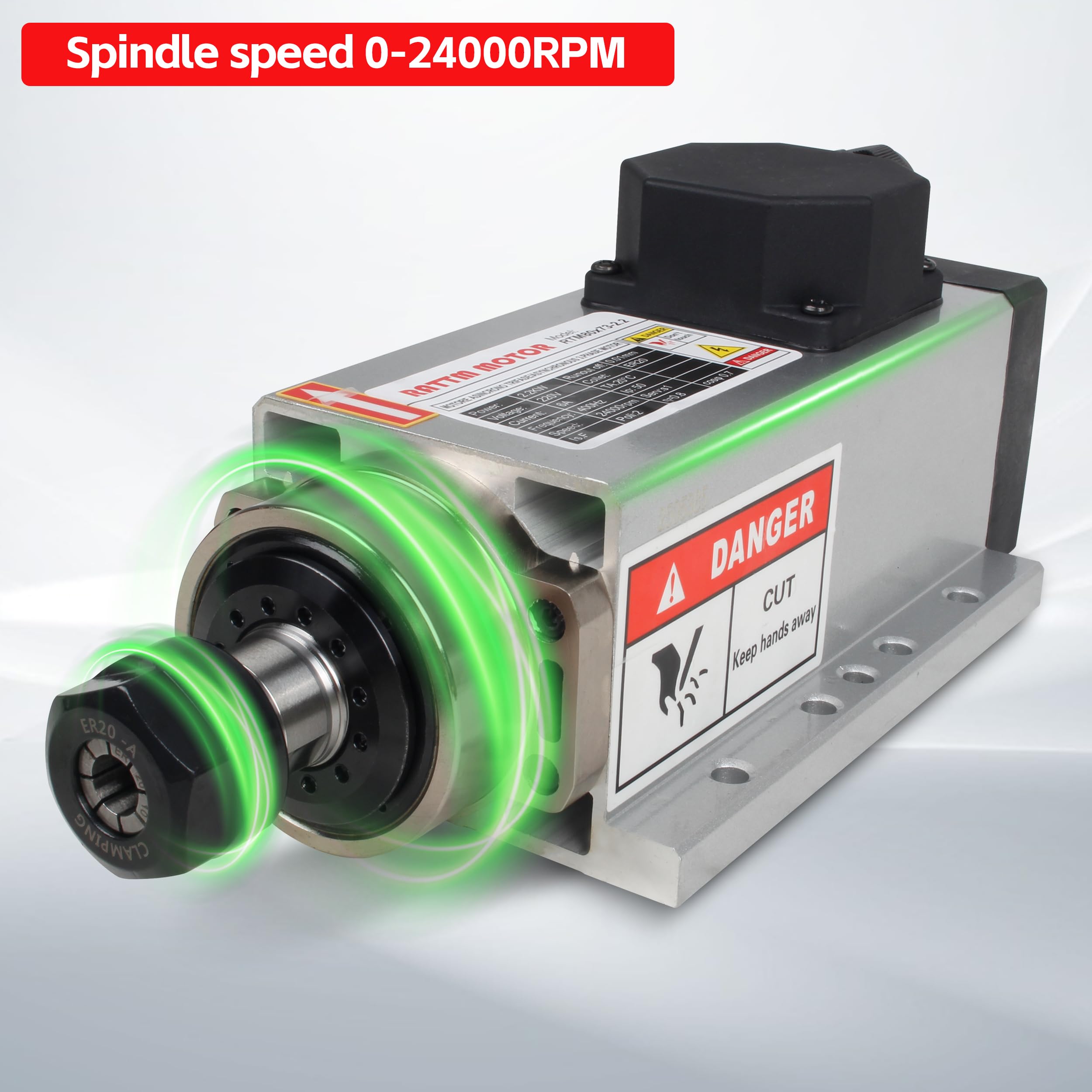 Mua RATTMMOTOR CNC Spindle Motor Kit Square 2.2KW 220V Air Cooled ...