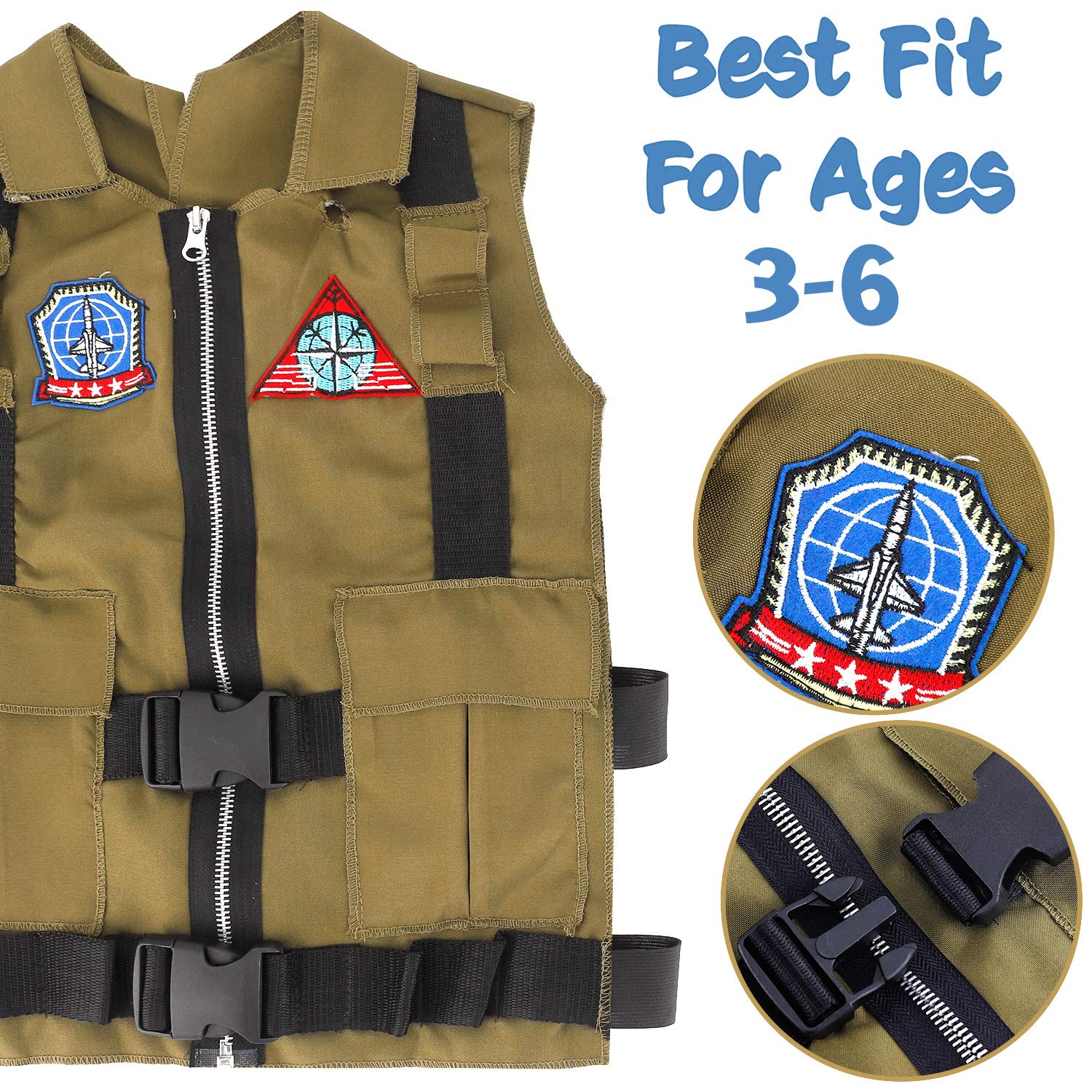 Liberty Imports Fighter Jet Pilot Kids Boy Costume Deluxe Dress Up, Air ...