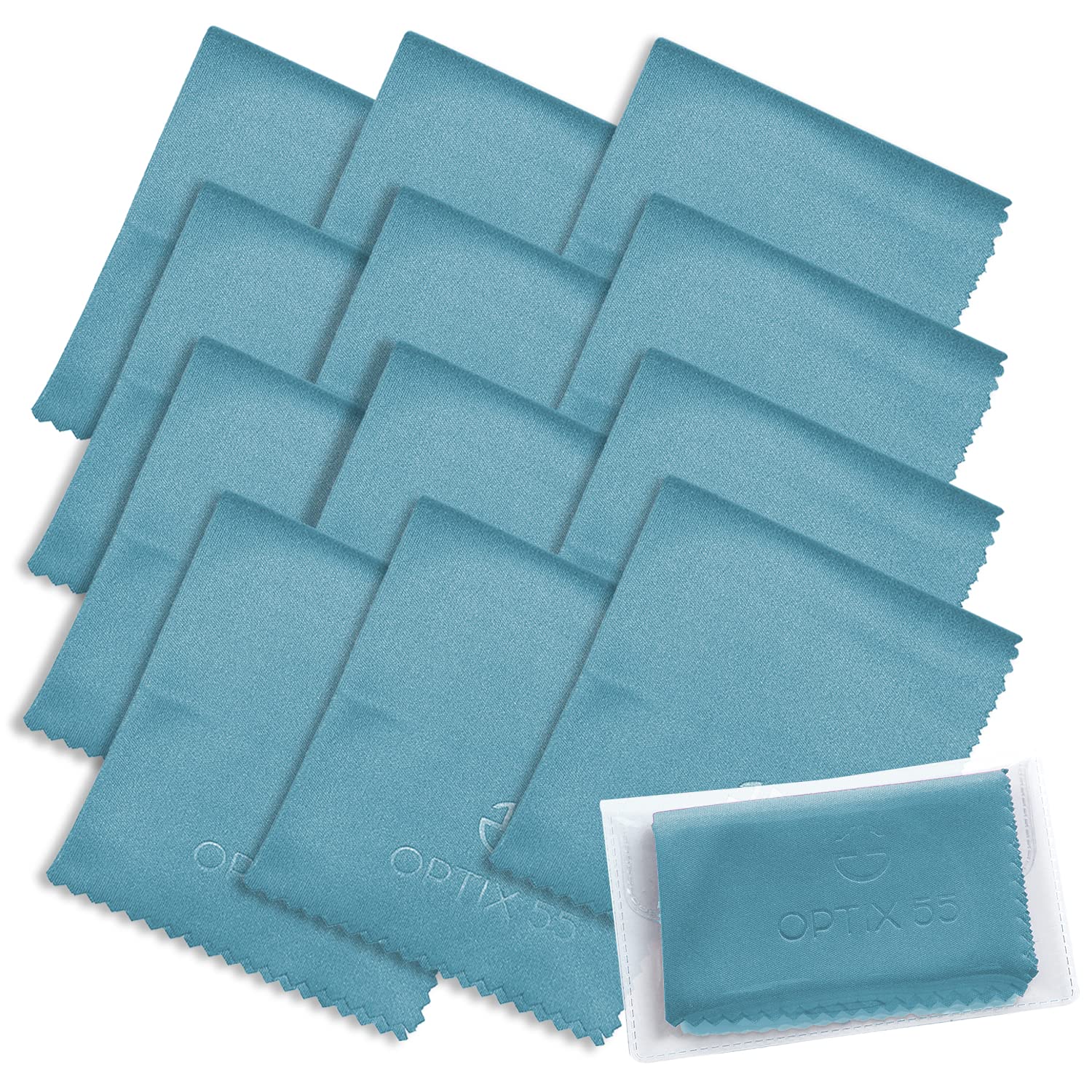 Microfiber Cleaning Cloths (6"x7") 12 Pack in Individual Vinyl Pouch ...