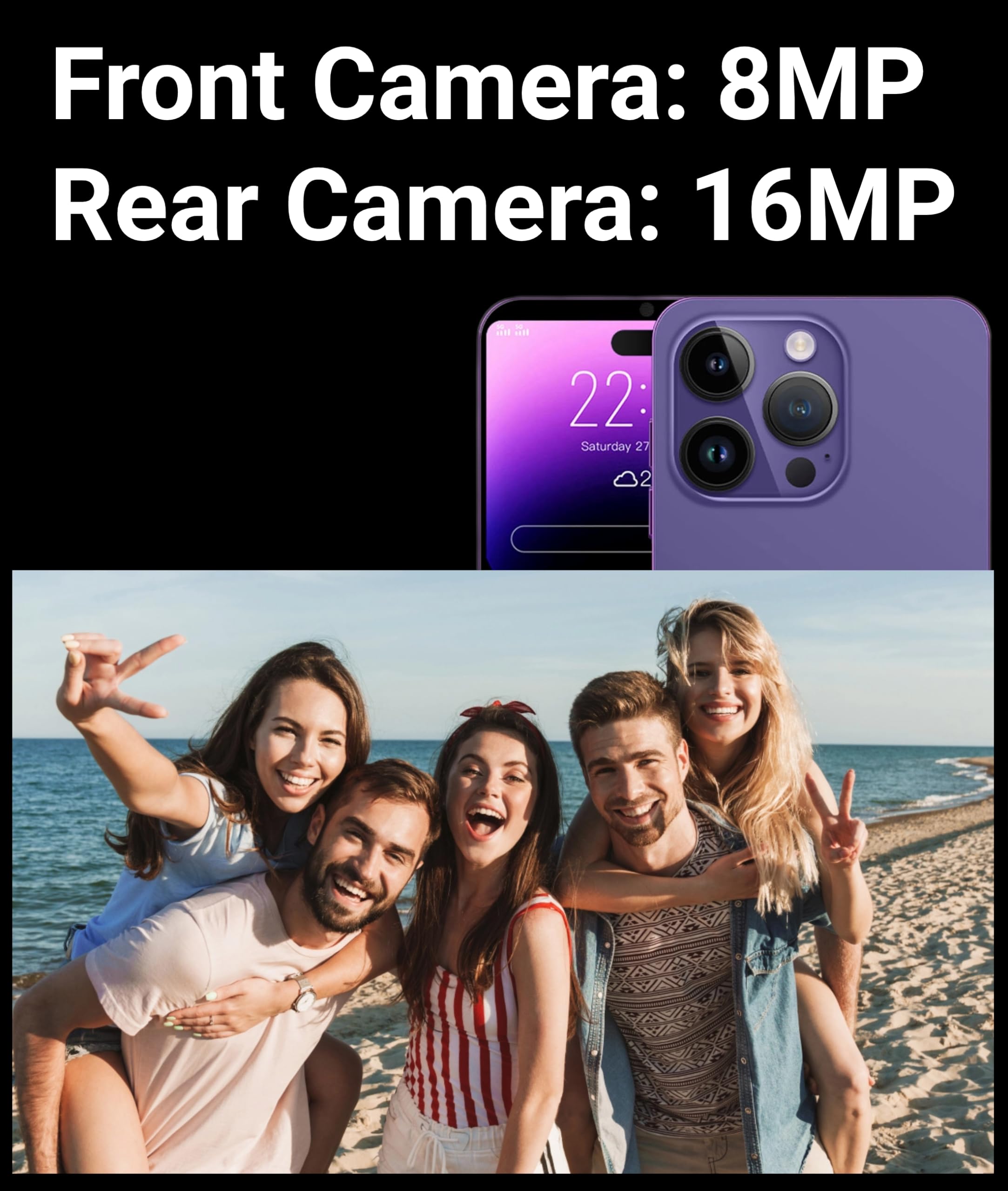 Jectse I14 Promax Smartphone, 6.1Inch HD 4GB 64GB Dual SIM Unlocked ...