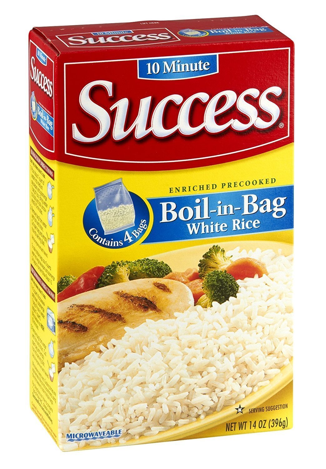 Amazon.com : Success Boil in Bag Whole Grain Brown Rice, 14 oz, 4 ct ...