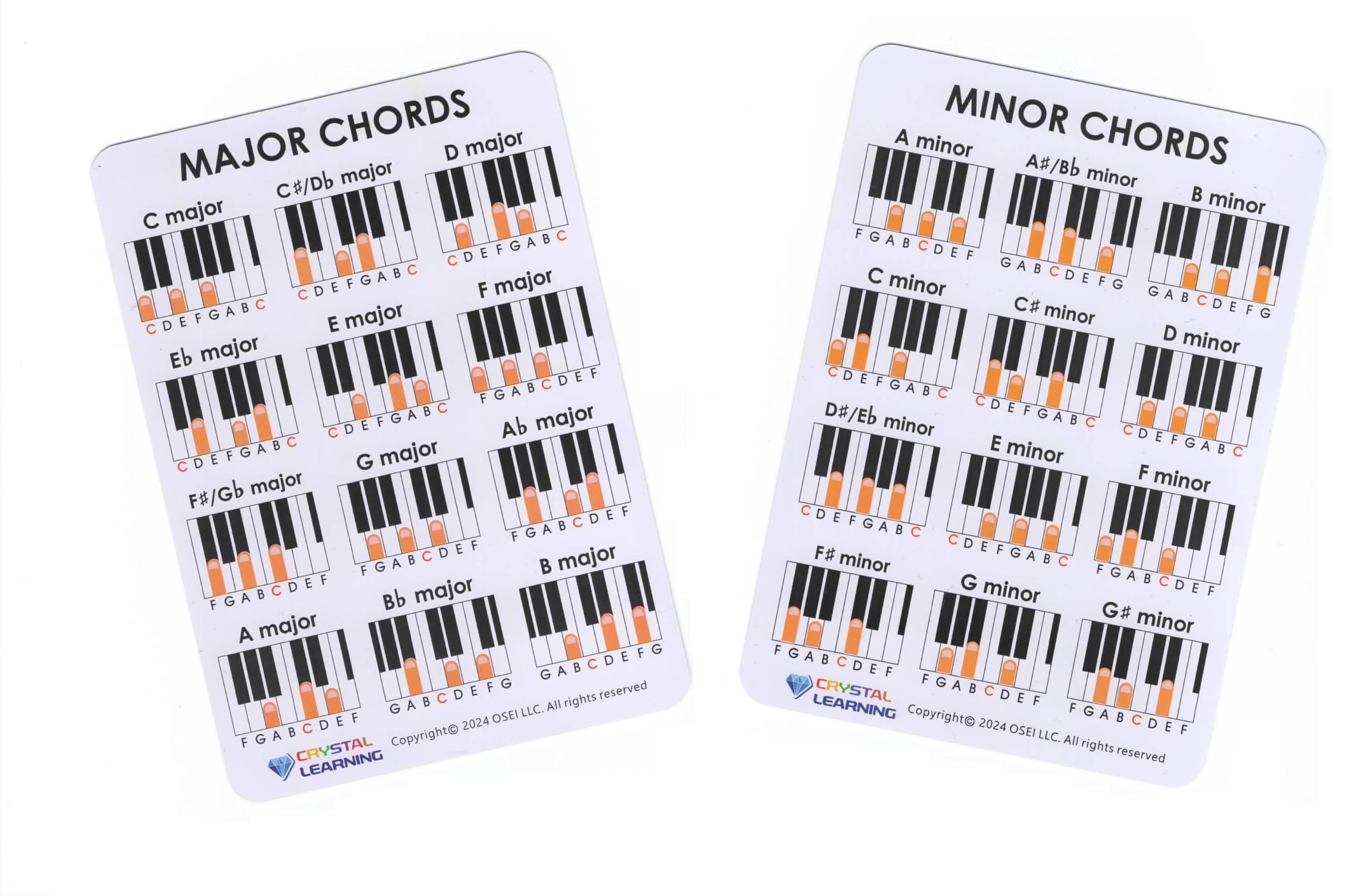 Mua Crystal Earth Music Notes Cheat Sheet - Major and Minor Chords - A5 ...