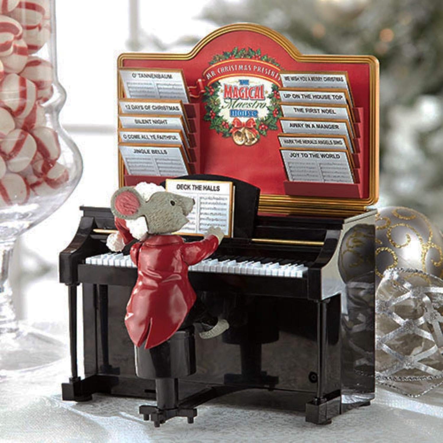 Mr. Christmas Magical Maestro Mouse with Piano Musical Table Top ...