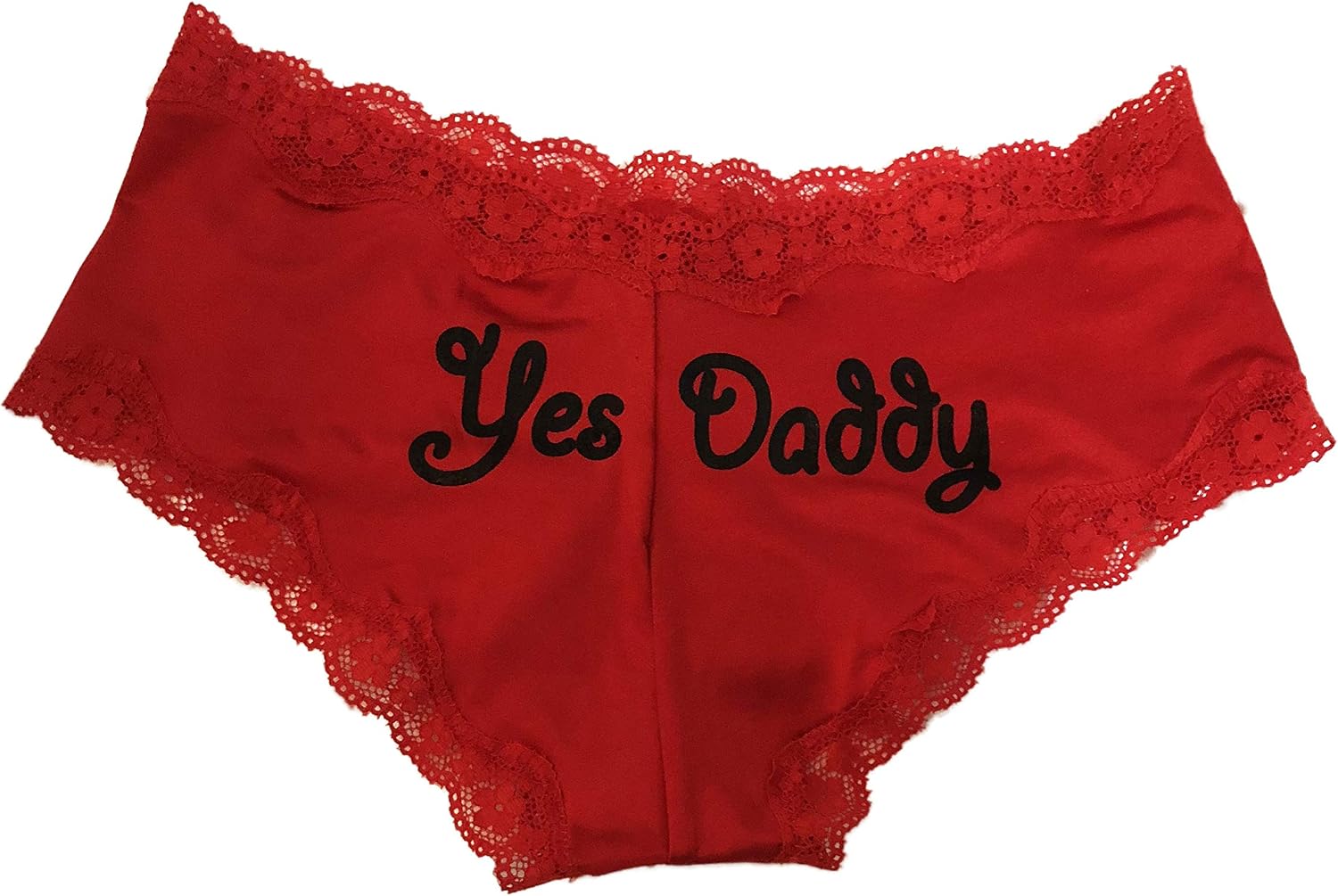 Kinky Stuff Yes Daddy Nylon And Lace Cheeky Panty Small Red Black