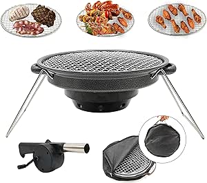 Amazon.com: BBQMM Charcoal Korean BBQ Grill Outdoor Portable BBQ Grill ...