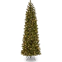 Amazon.com: National Tree Company Pre-Lit 'Feel Real' Artificial Slim ...