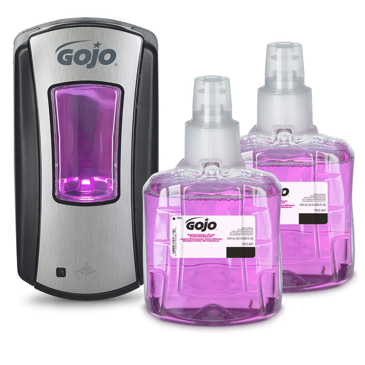 GOJO 1912-D1 LTX-12 Starter Kit with 1 Dispenser and 2 Refills, 1200 mL ...