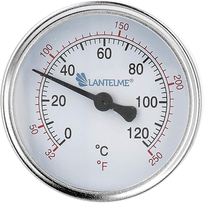 Lantelme Thermometer heating 120 °C immersion sleeve cold water dial ...