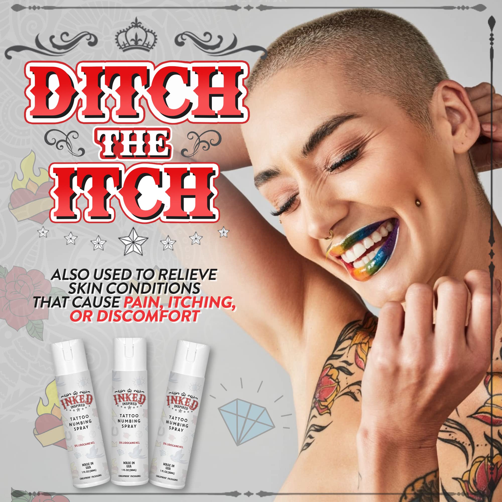 Mua Inked Inspired Tattoo Numbing Spray - Topical Anesthetic Spray ...
