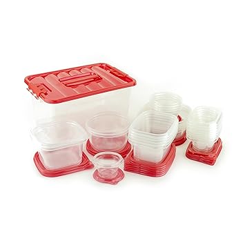 Amazon.com - 54 Piece Plastic Food Container Set - 27 Plastic Storage ...