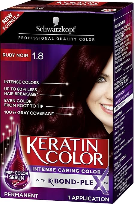 Schwarzkopf Keratin Hair Color, Ruby Noir 1.8, 2.03 Ounce: Amazon.ca ...