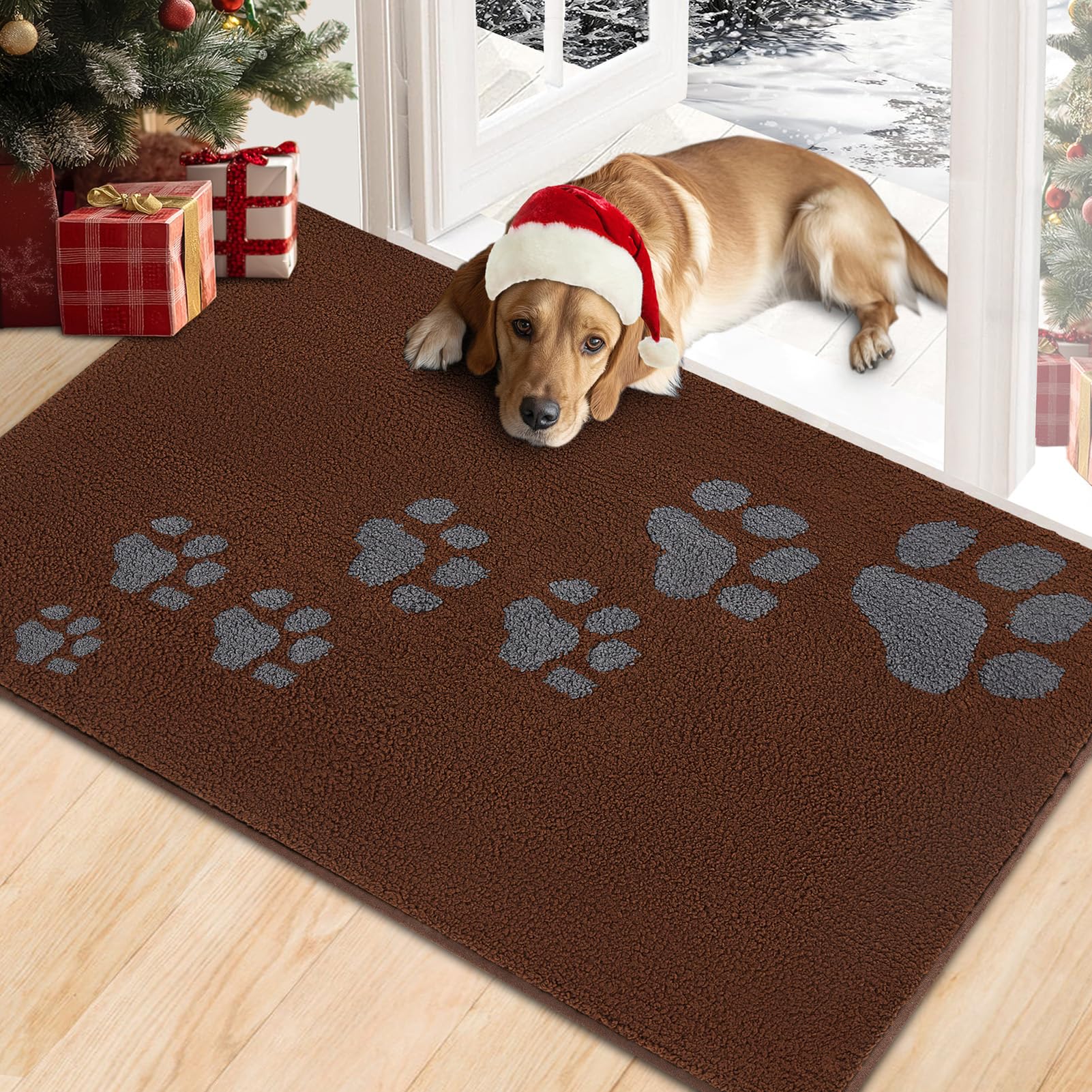 Timo Door Mat Indoor, 20"x32" Super Absorbent Dog Mats for Muddy Paw ...