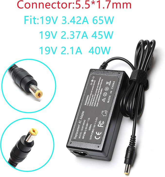 Amazon.com: 65W Laptop Charger for Acer Aspire 5253 5520 7560 5750 5733 ...