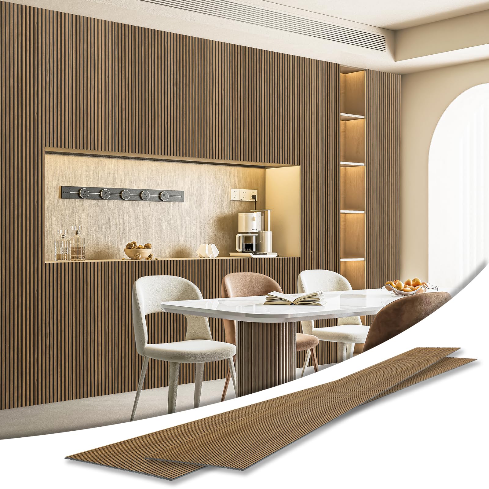 Art3d 4-Pack Glue-On Fine Bar Wainscoting Panel for Interior Wall Decor ...