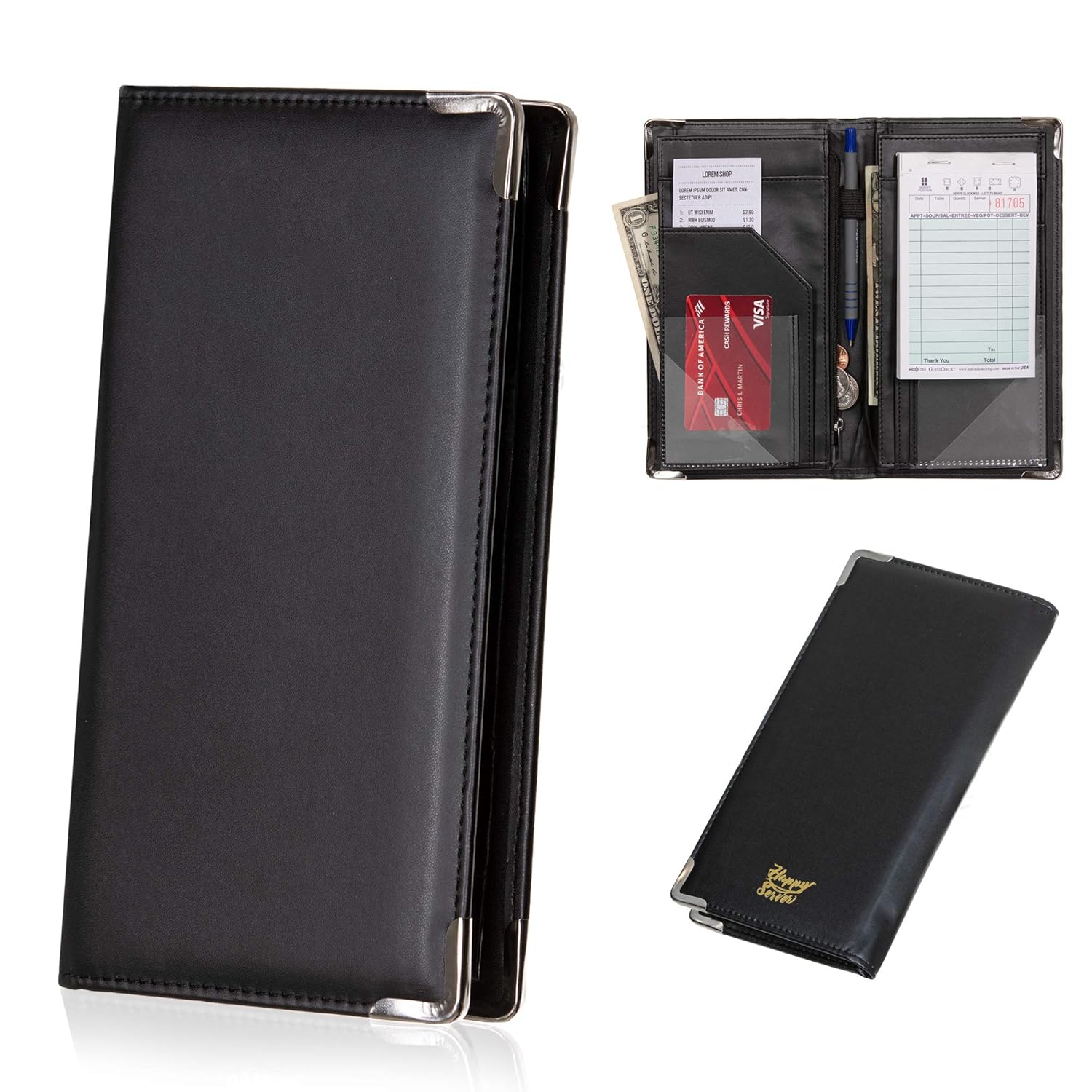 Amazon.com: Happy Server Waiter Waitress Book and Server Wallet with 11 ...