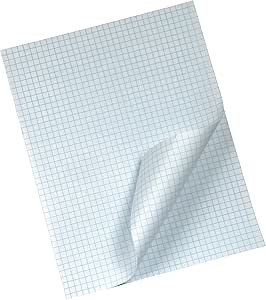 Amazon.com : M.E.H. 50 Sheets of Quadrille Ruled 1/4-inch Square Grid ...