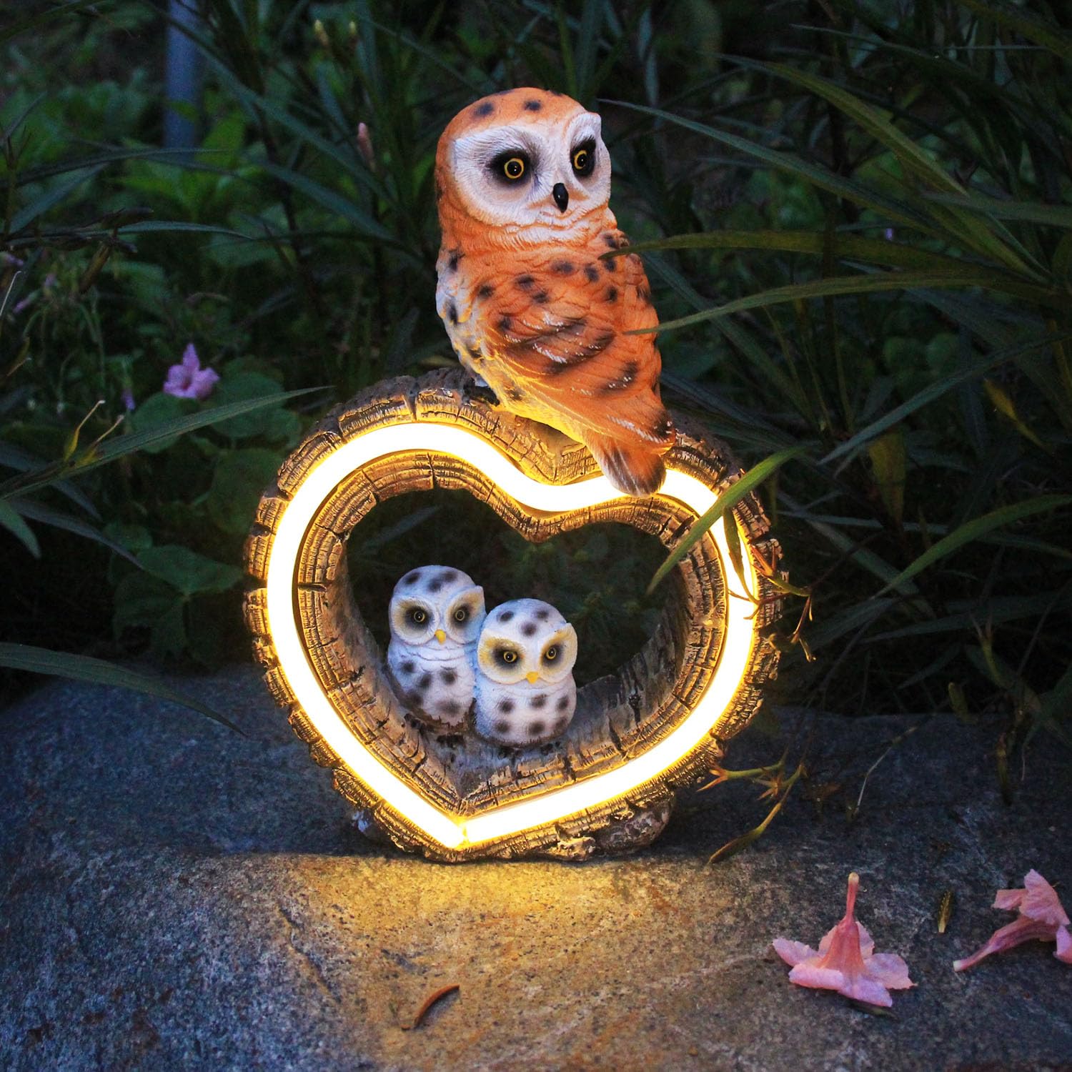 xxoasis Solar Outdoor Garden Statue, Garden Decor Waterproof Solar Owl ...