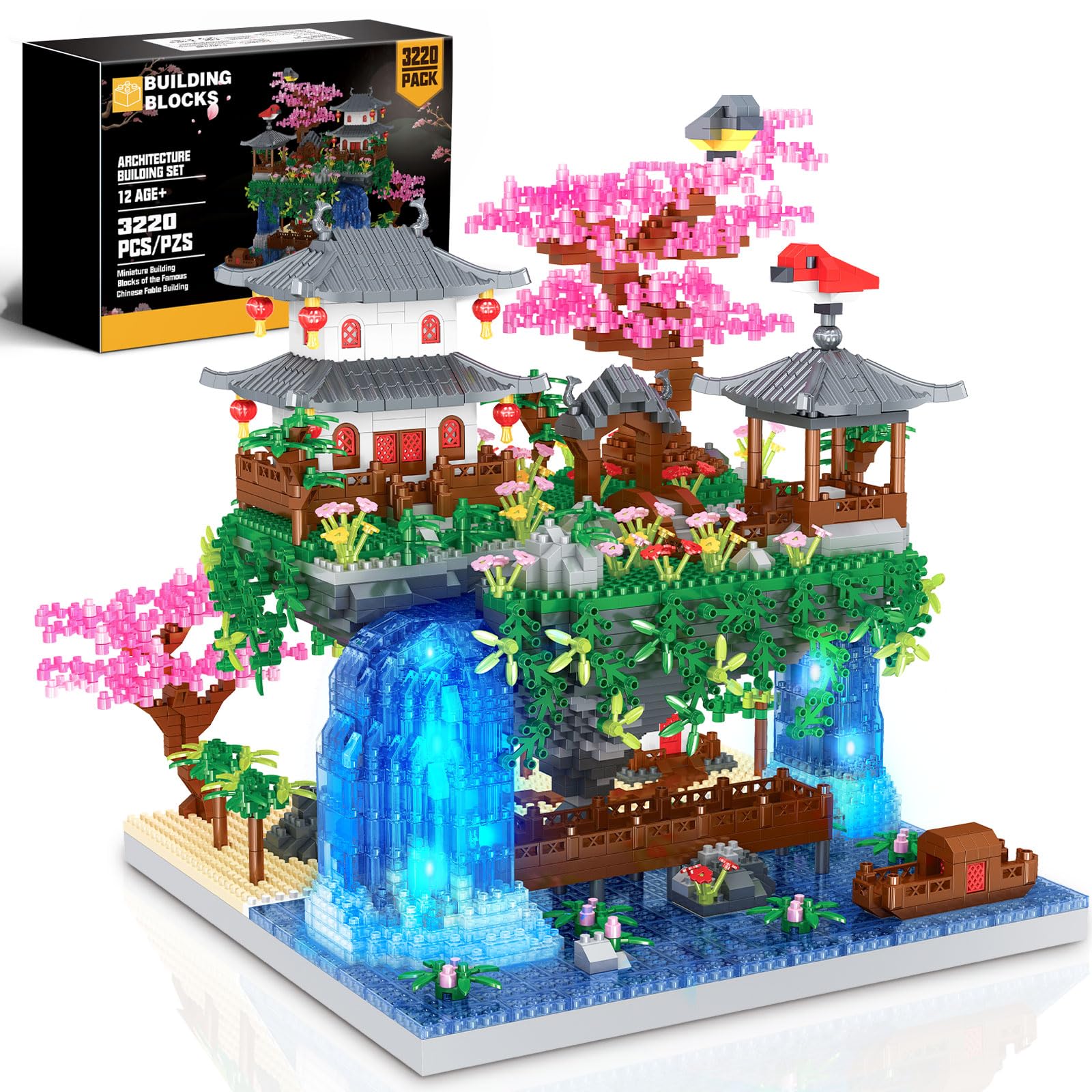 YKToyz Cherry Blossom Tree Building Set, Chinese Architecture Building ...