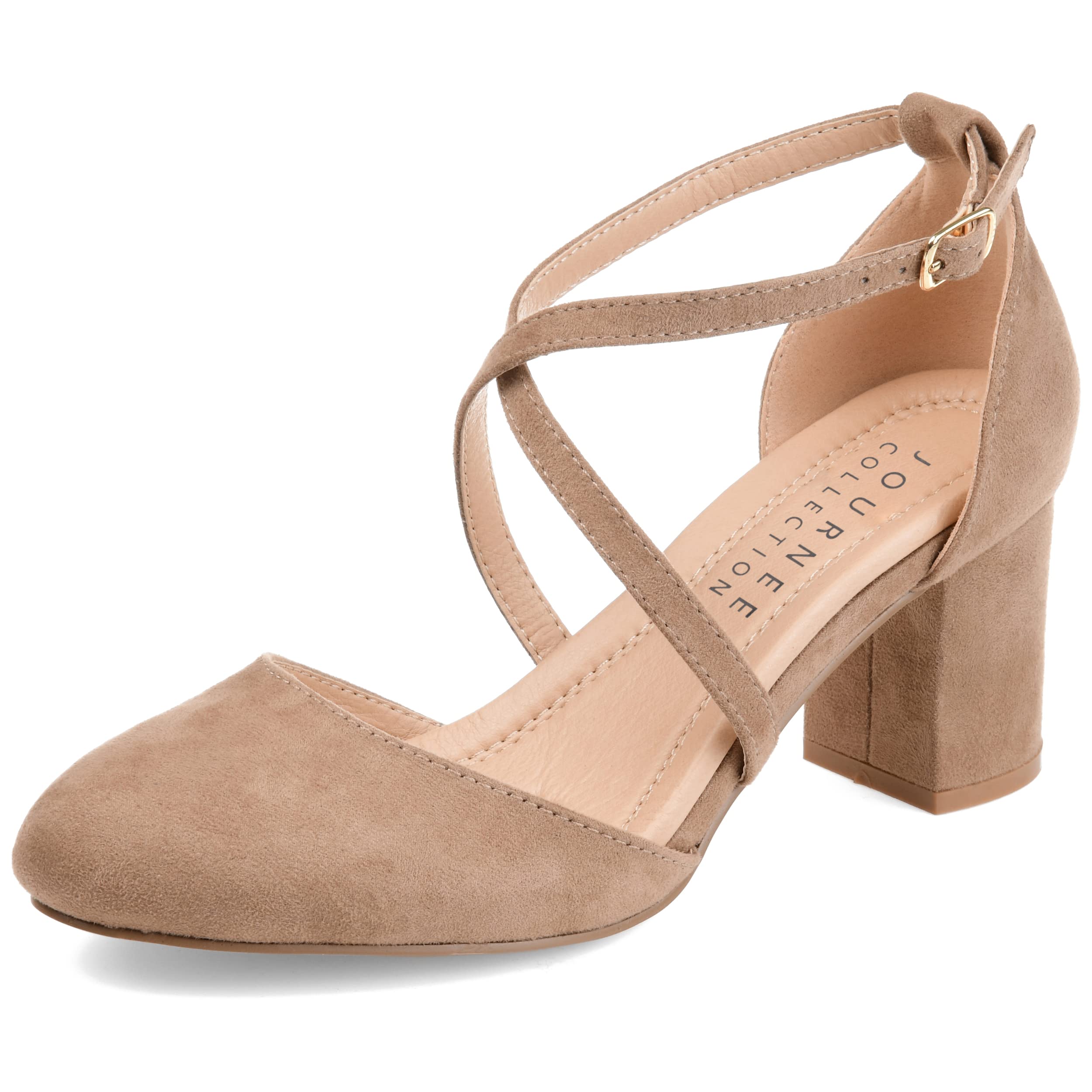 Journee Womens Foster Tru Comfort Foam Wide Width Almond Toe Block Heel ...