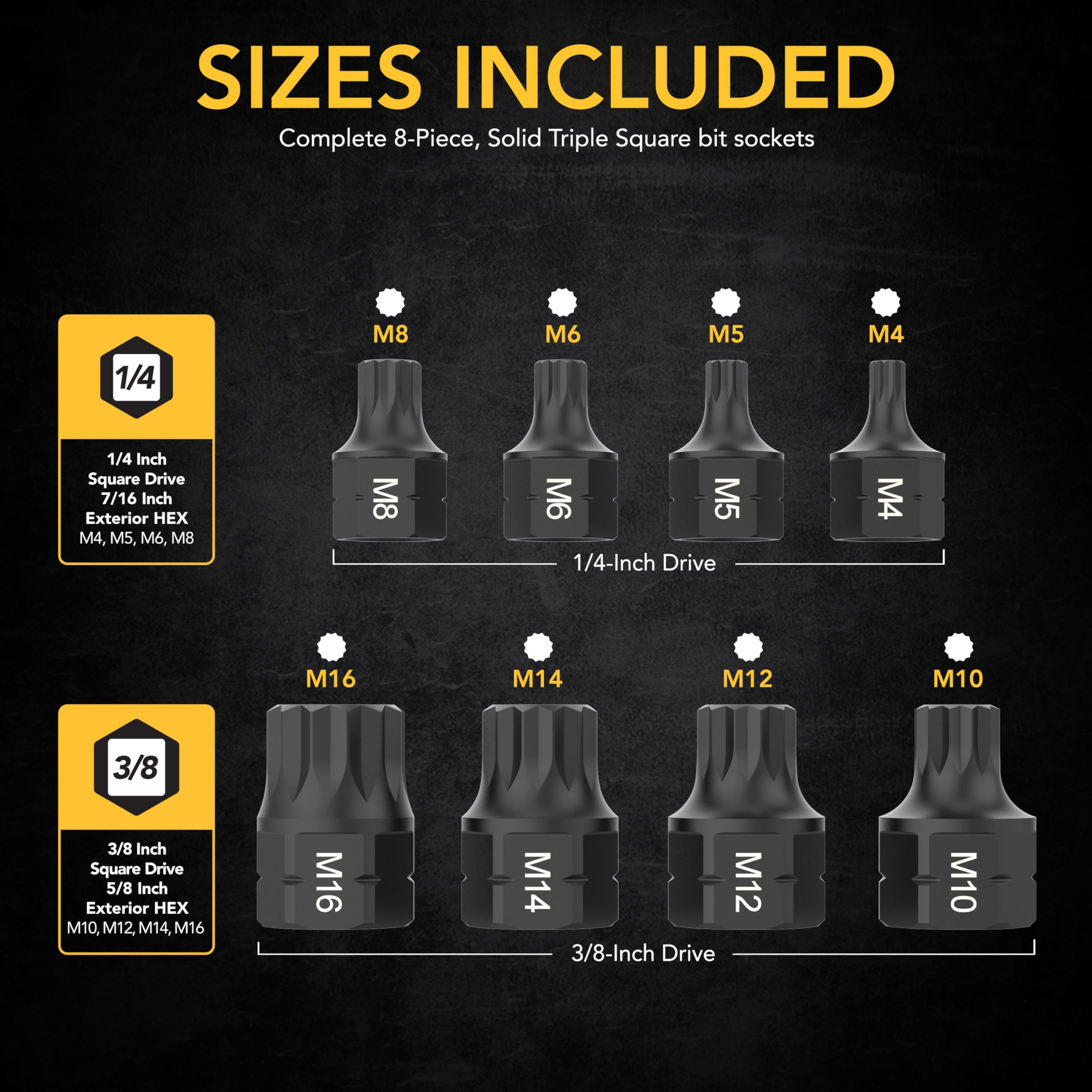 Mua LEXIVON Triple Square Bit Socket Set - 8-Piece (M4-M16), Dual Drive ...