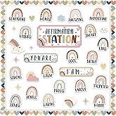 Amazon.com : BOHO Affirmation Station Bulletin Board Set Motivational ...