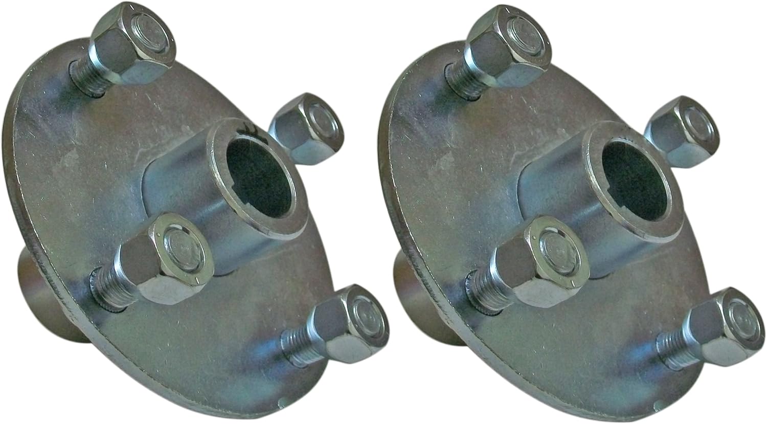 Amazon.com: Set of 2-4x4 Galvanized Wheel Hubs 1" Bore with Lug Nuts ...