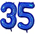 Amazon.com: Number 35 Balloon 40 inch, Navy Blue Big Number Balloon ...