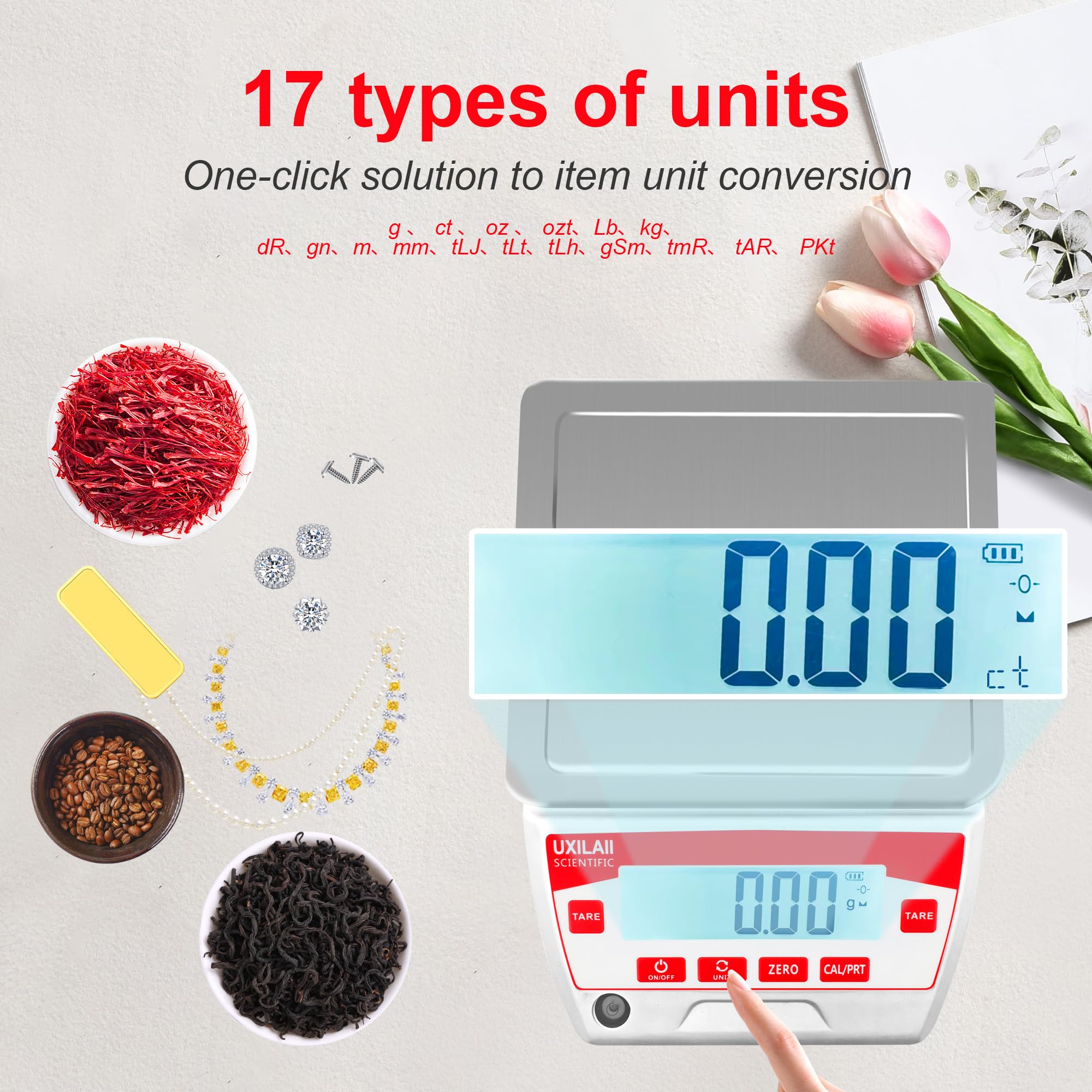 UXILAII SCIENTIFIC Lab Scale 3200g X 0.01g High Precision Electronic ...