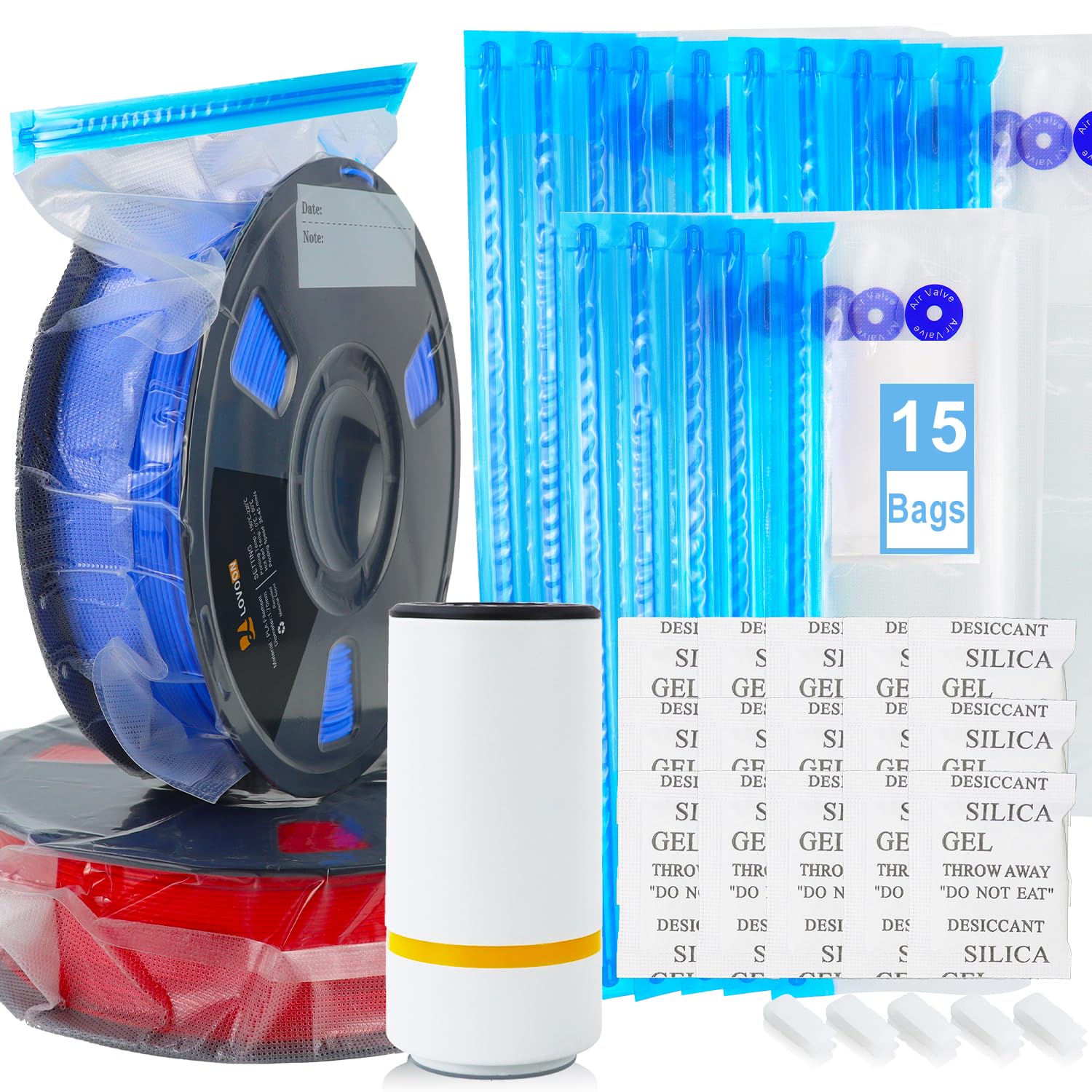 LOVOON Filament Storage Bags 3D Printer Filament Vacuum Bags Vacuum ...