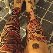 Amazon.com : Large Non-Toxic Temporary Tattoos | Set of 6 Fake Tattoos ...