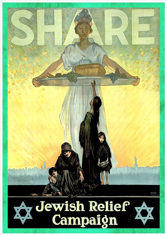 Share - Jewish Relief Campaign. A4 Glossy Vintage Propaganda Poster Art ...
