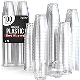 Amazon.com | Exquisite Plastic Shot Glasses Disposable 100 Count 2 Oz ...