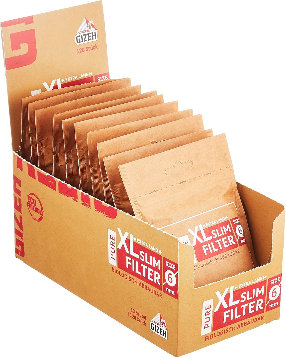 Gizeh Pure XL Slim Filter 10 bags, 120 filters, 6 mm: Amazon.co.uk ...