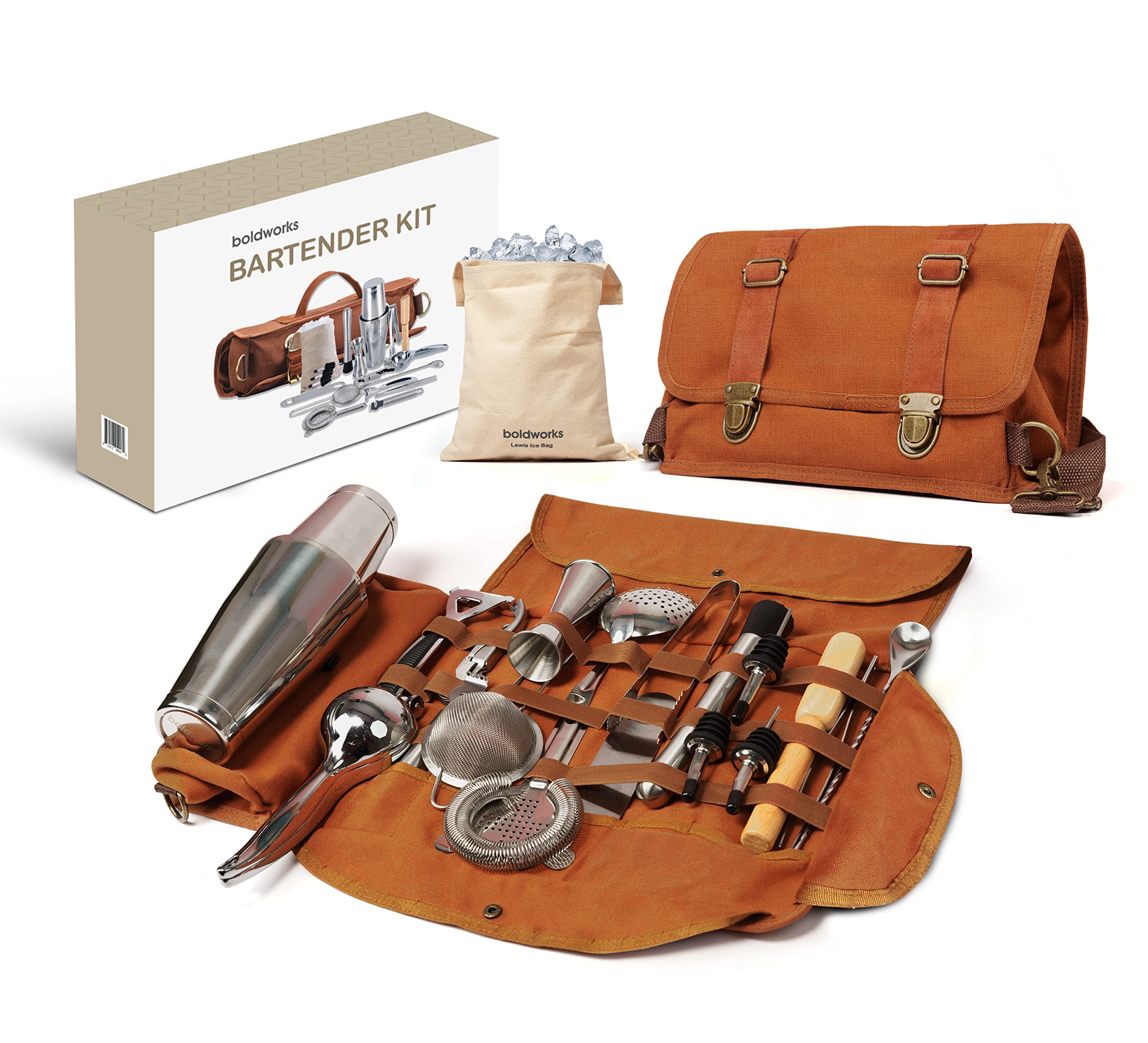 Travel Bartender Kit Bag Travel Cocktail Kit with Professional Bar ...
