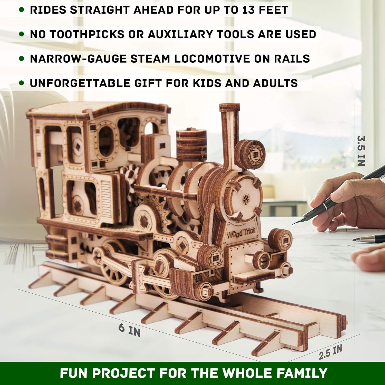Wood Trick Train 3D Wooden Puzzle for Adults and Kids to Build – 6×4 ...