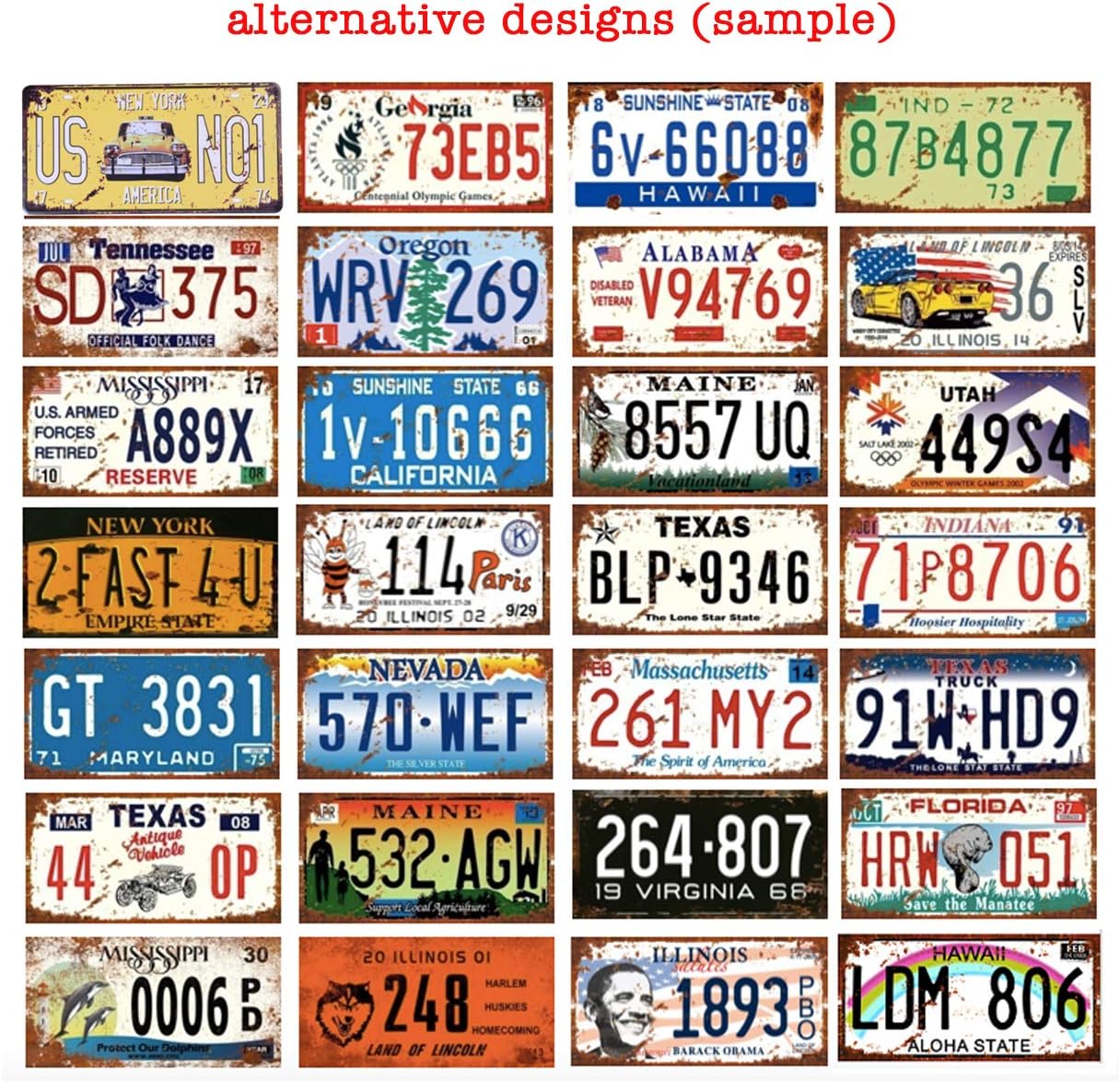 Exterior Accessories All 50 US States & Washington D.C 51 pcs License ...