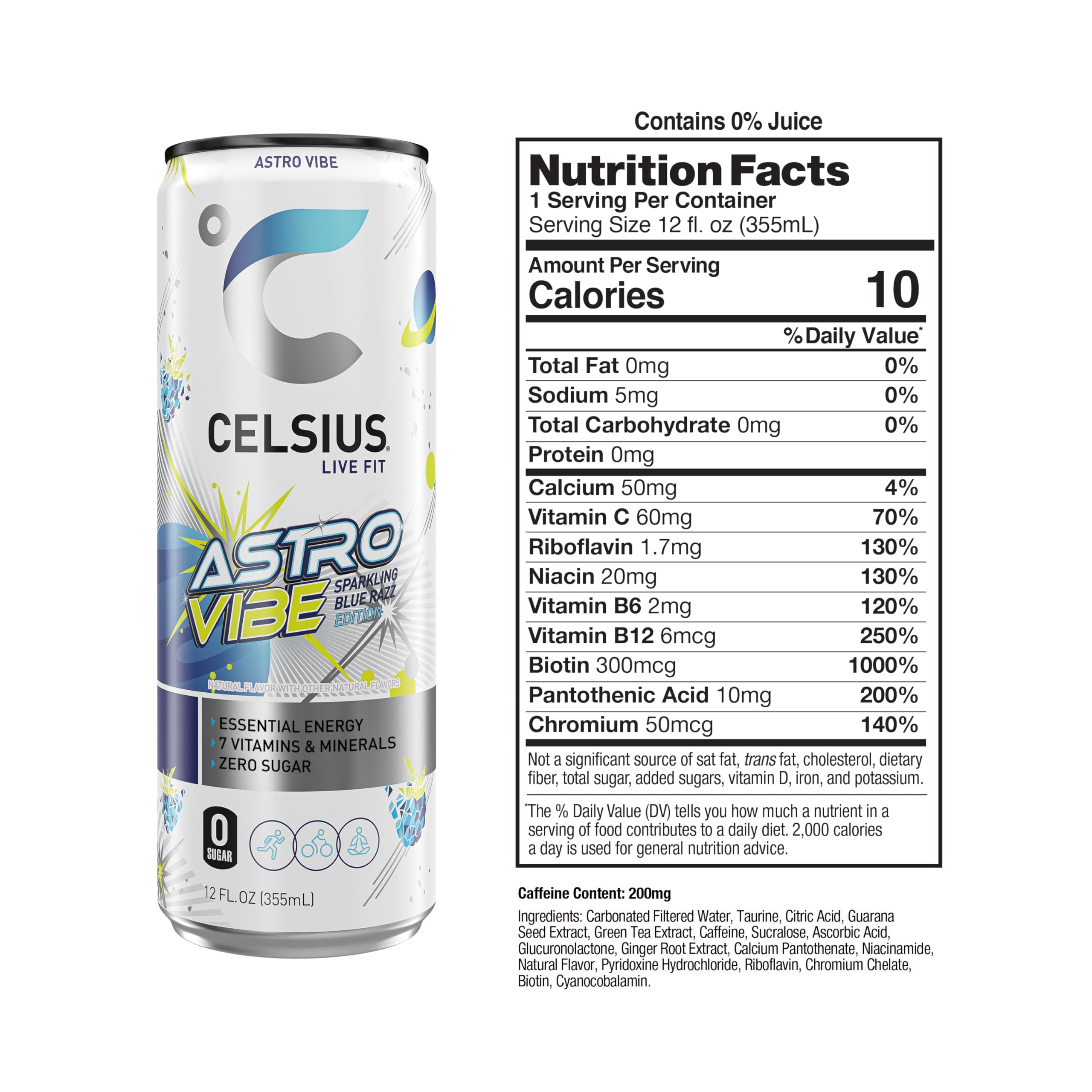 Mua CELSIUS ASTRO VIBE Sparkling Blue Razz, Sugar Free Energy Drink, 12 ...