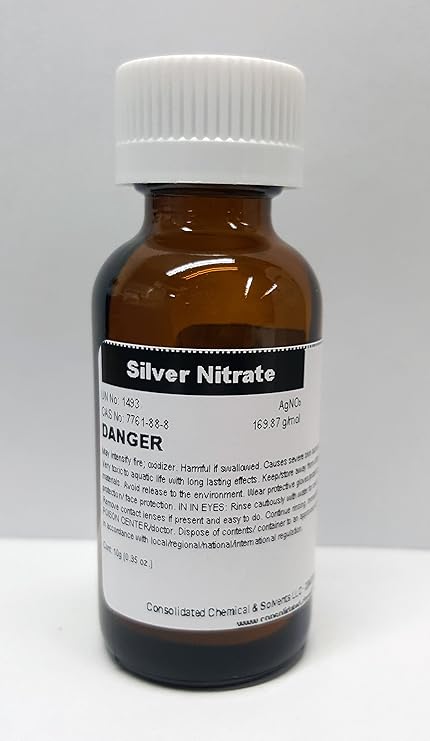 Amazon.com : Silver Nitrate 50g Glass Bottle High Purity : Beauty
