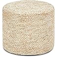 Amazon.com : Wimarsbon 18'' Ottoman Pouf, Natural Braided Poof, Rustic ...